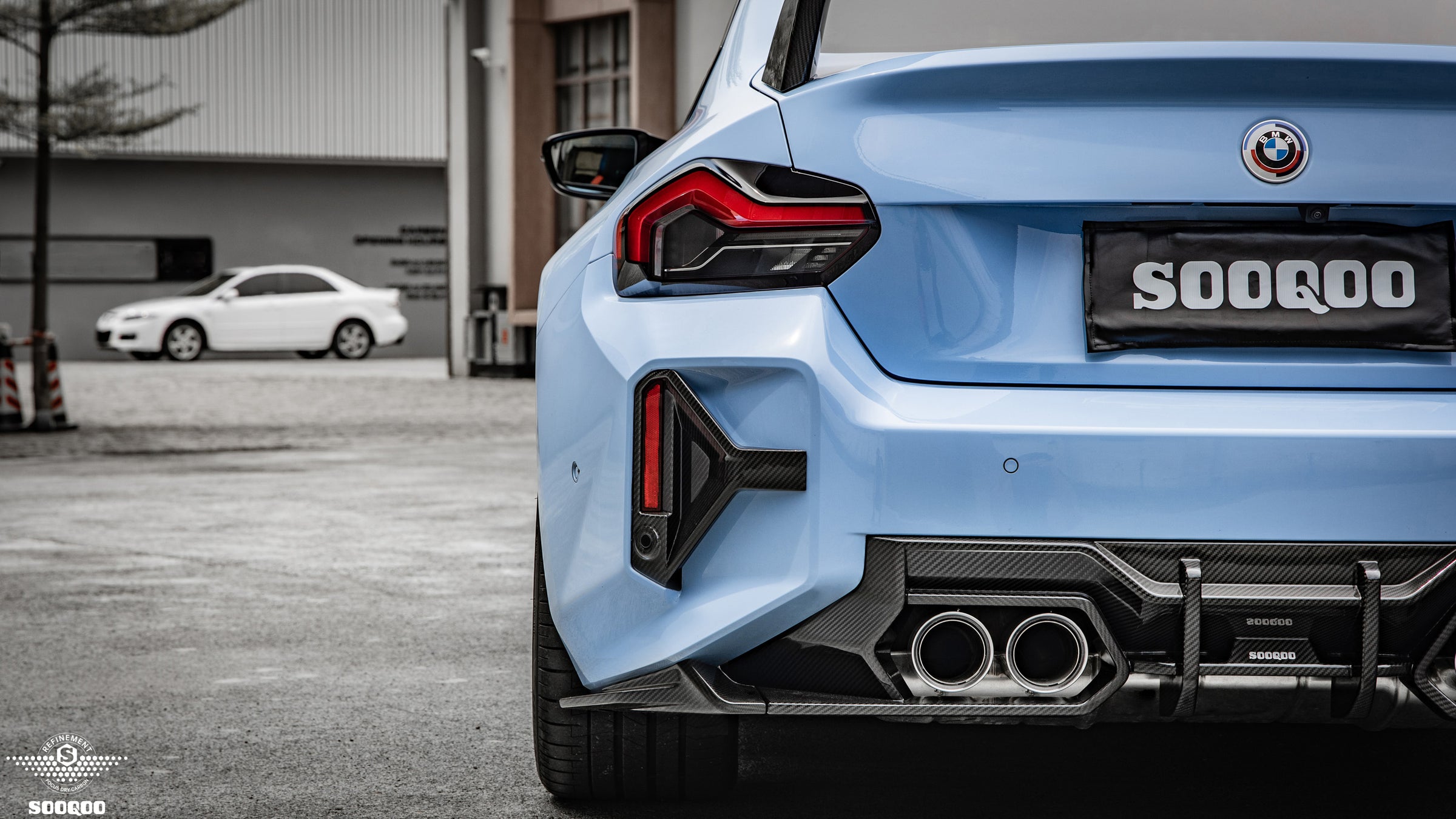 Sooqoo Pre Pregged Dry Carbon Fiber Rear Diffuser for BMW M2 G87 2023+