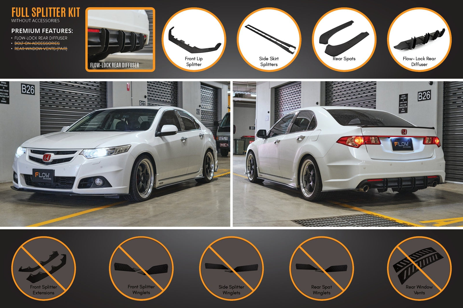 Buy Honda Accord Euro CU2 Full Lip Splitter Set - Modulo Online | Flow ...