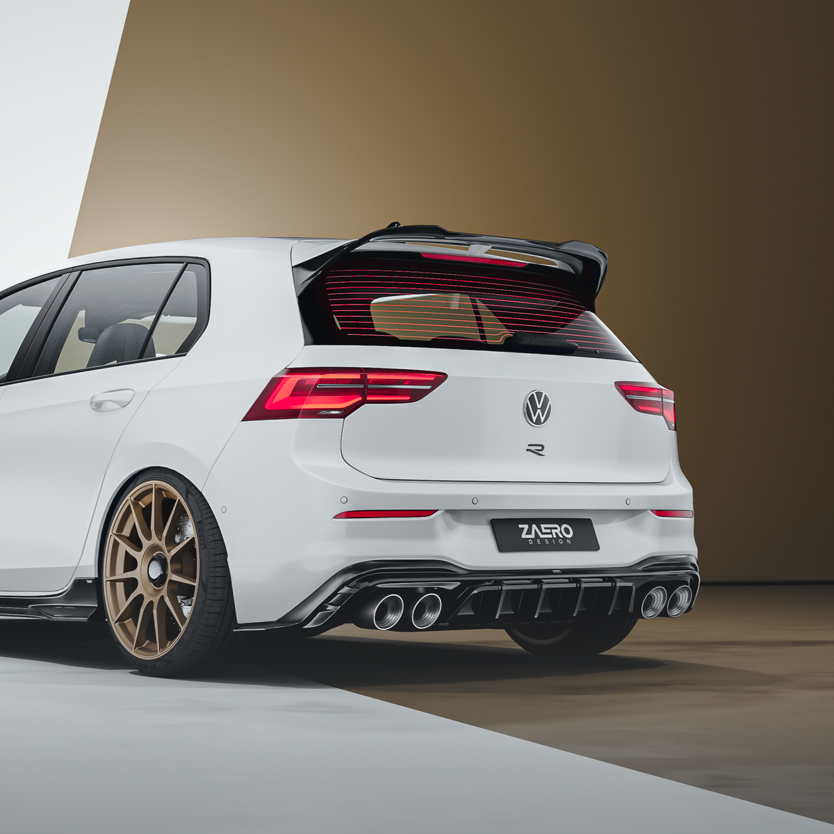 EVO-1 Rear Diffuser for Volkswagen Golf R MK8 MK8.5 2021+