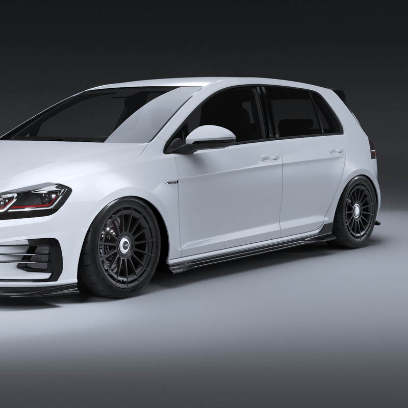 EVO-1 Side Splitters for Volkswagen Golf MK7/7.5 TSI, GTI & R 2014-202